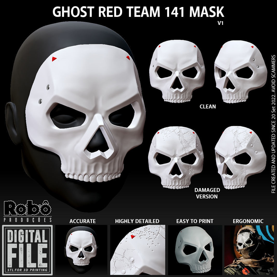 GHOST MACE MASK - CALL OF DUTY MODERN WARFARE 2 - WARZONE 3D model 3D ...