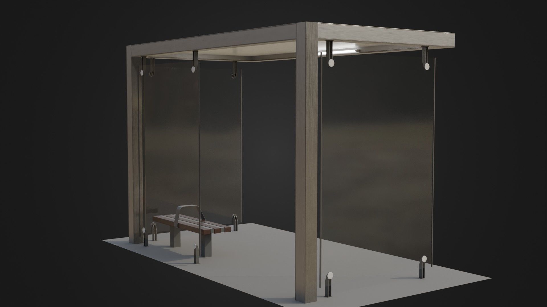 3D model Japanese Bus stop 02 VR / AR / low-poly | CGTrader
