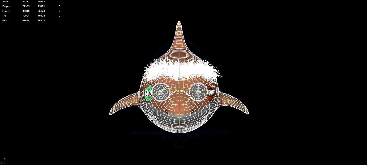 3D model grandma shark fish cartoon VR / AR / low-poly | CGTrader