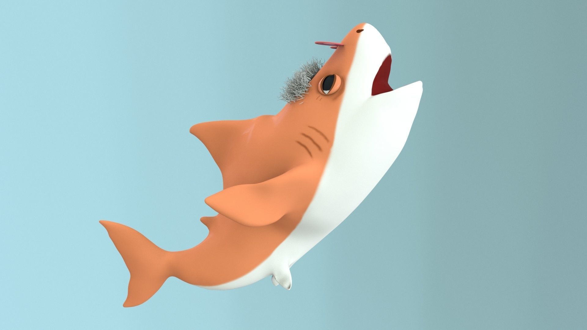 3D model grandma shark fish cartoon VR / AR / low-poly | CGTrader