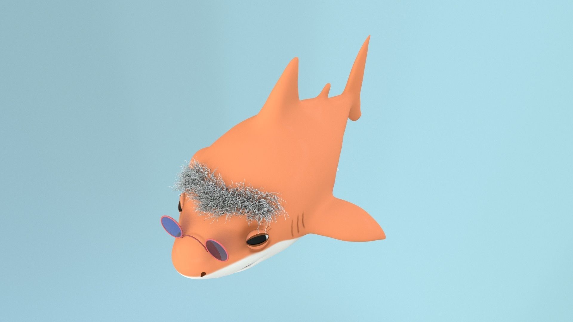 3D model grandma shark fish cartoon VR / AR / low-poly | CGTrader