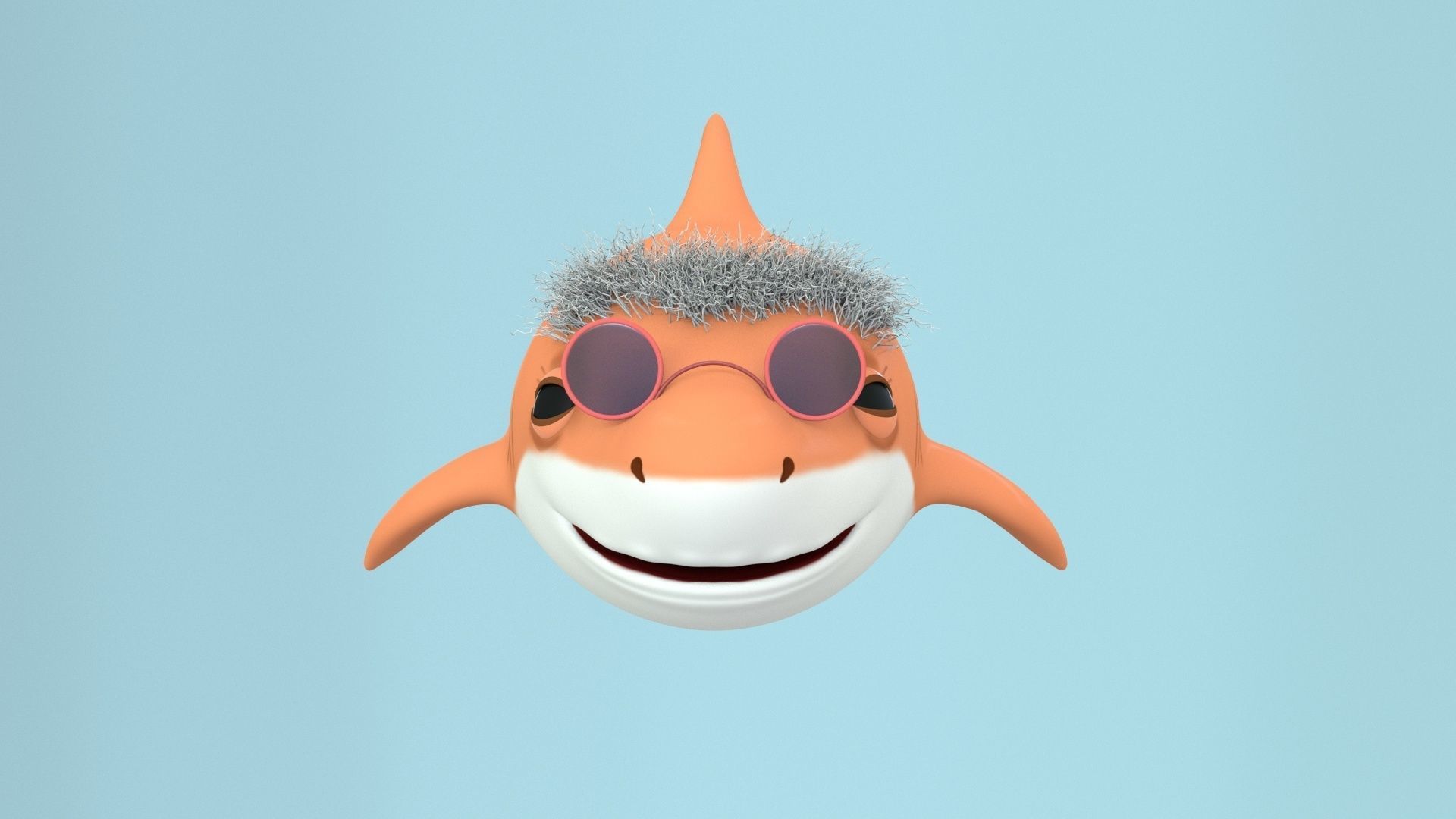 3D model grandma shark fish cartoon VR / AR / low-poly | CGTrader