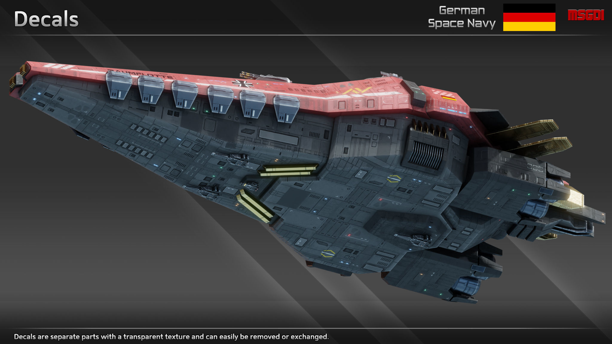 3D model GSN Spaceship Kronprinz Class Cruiser VR / AR / low-poly ...