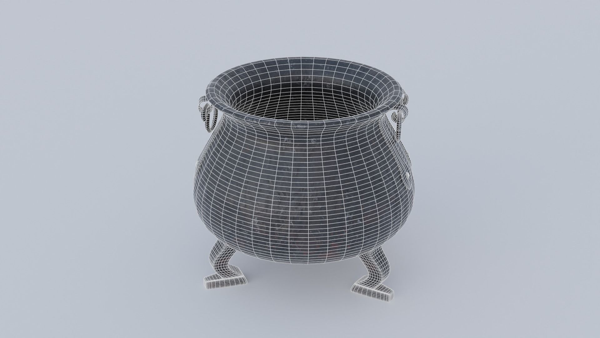 Forged Iron Cauldron with 4K Textures 3D model | CGTrader