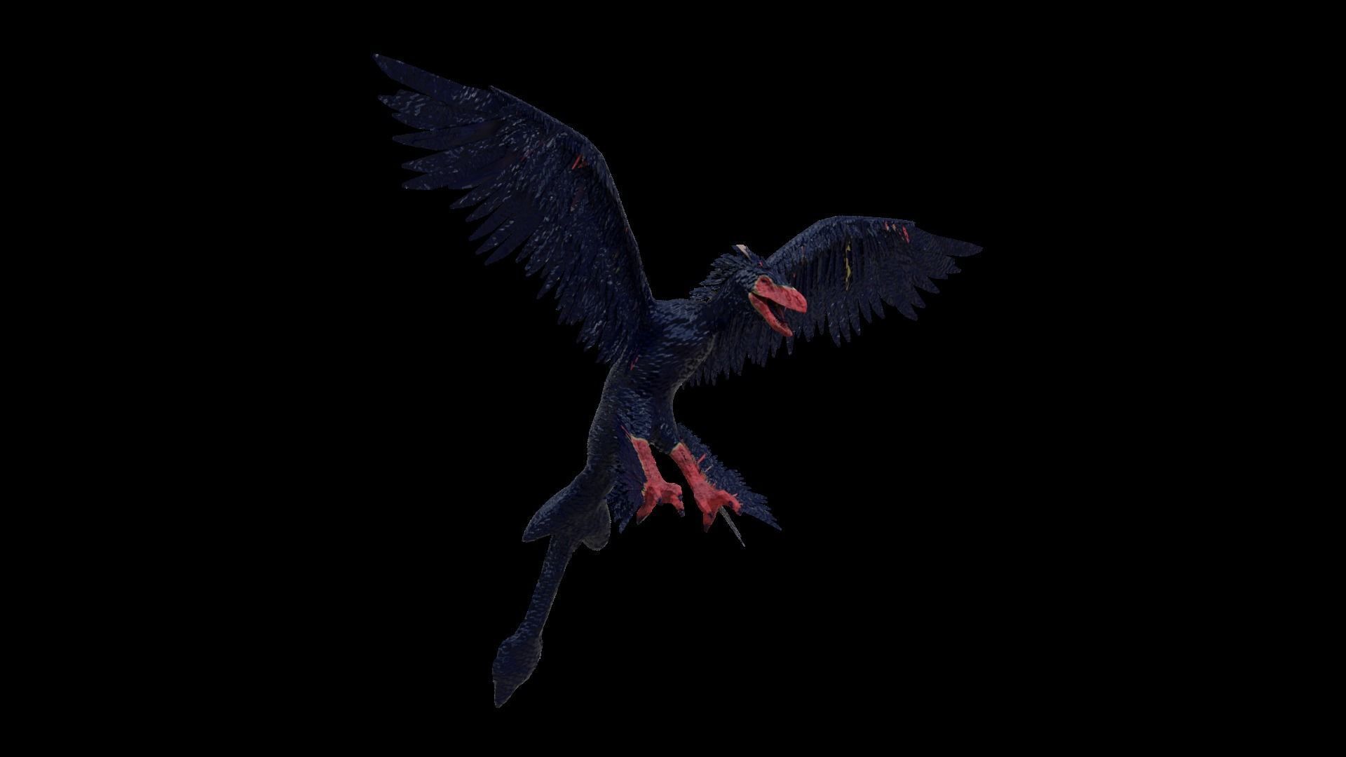 3D model Microraptor bird in flight VR / AR / low-poly | CGTrader