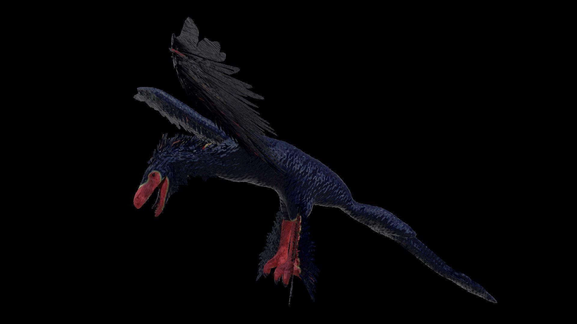 3D model Microraptor bird in flight VR / AR / low-poly | CGTrader