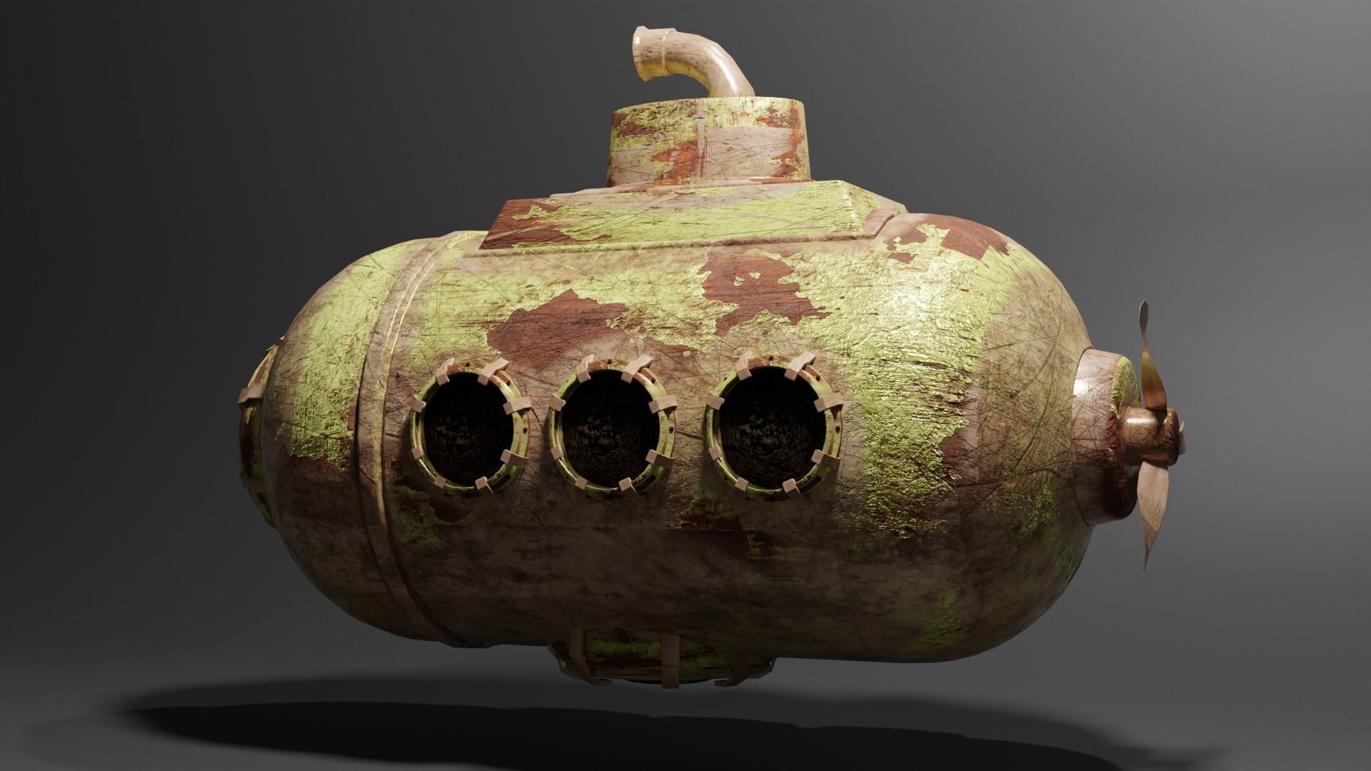 Old Rusty Submarine 3D model | CGTrader