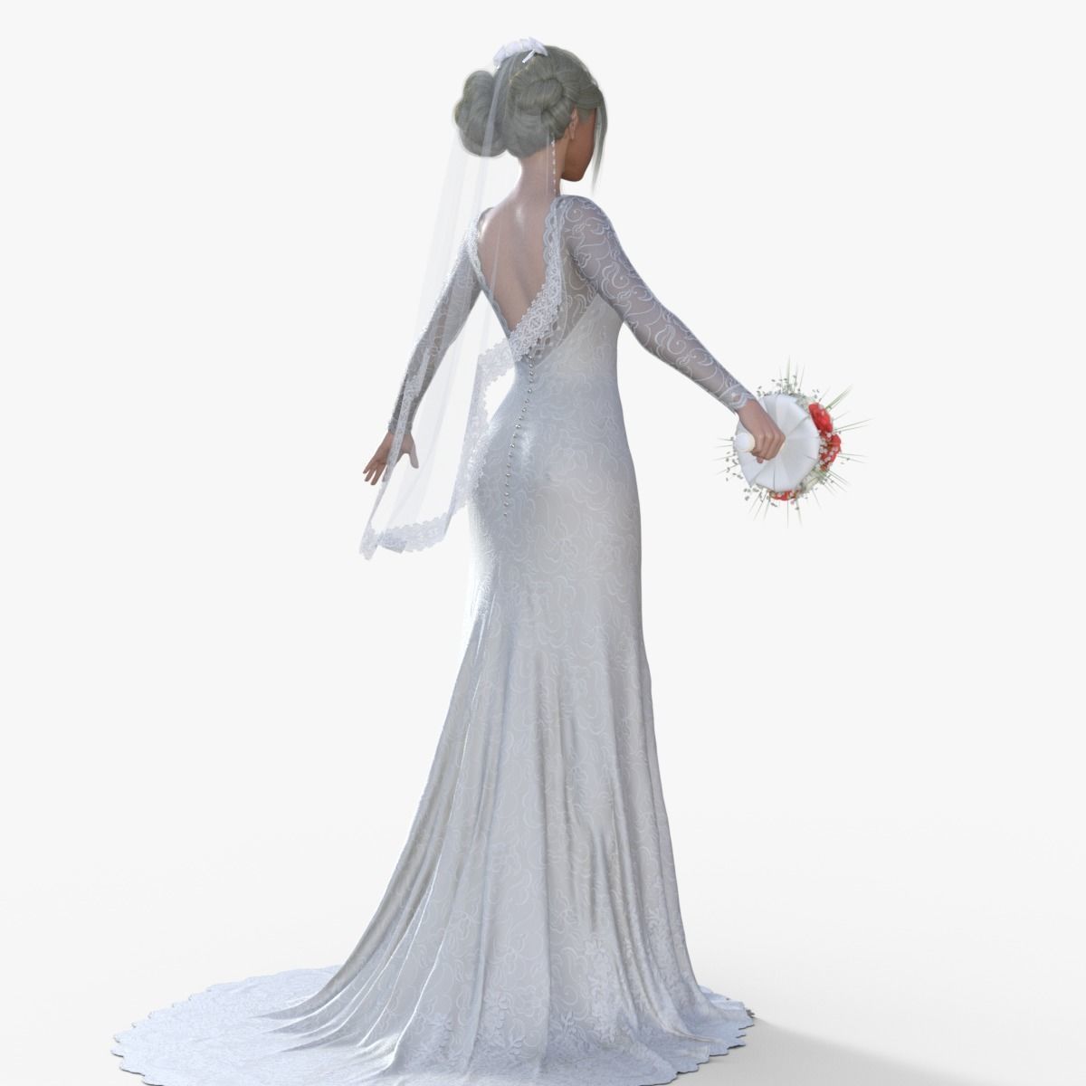 Cartoon Bride 3D model rigged | CGTrader