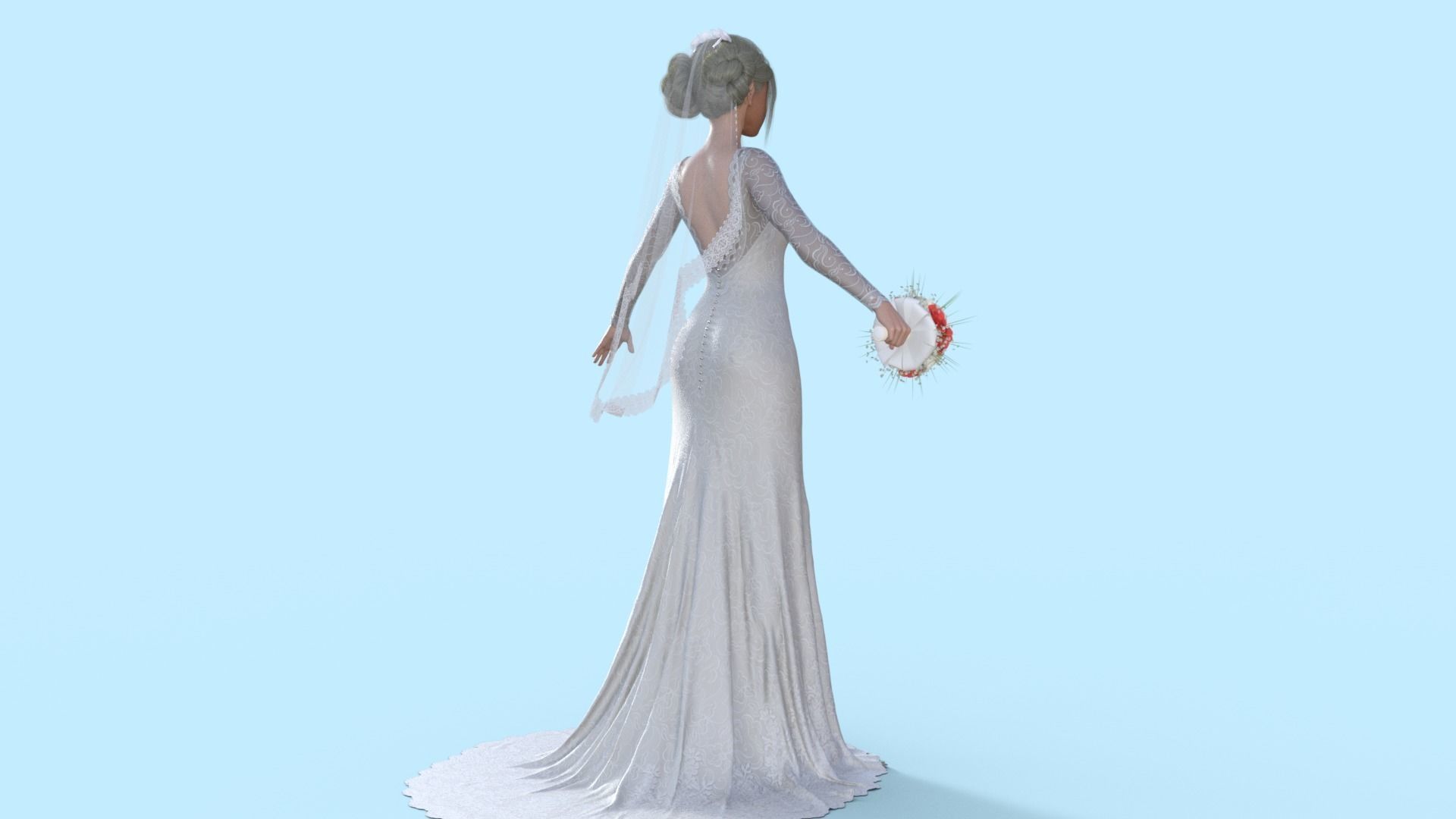 Cartoon Bride 3D model rigged | CGTrader