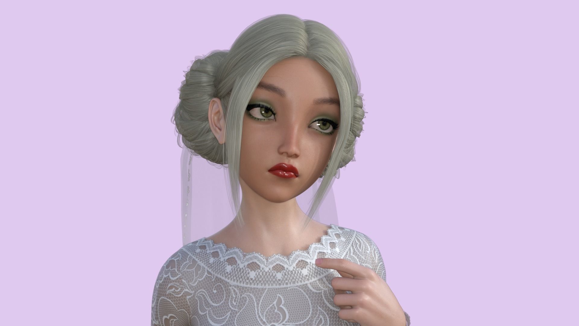 Cartoon Bride 3D model rigged | CGTrader
