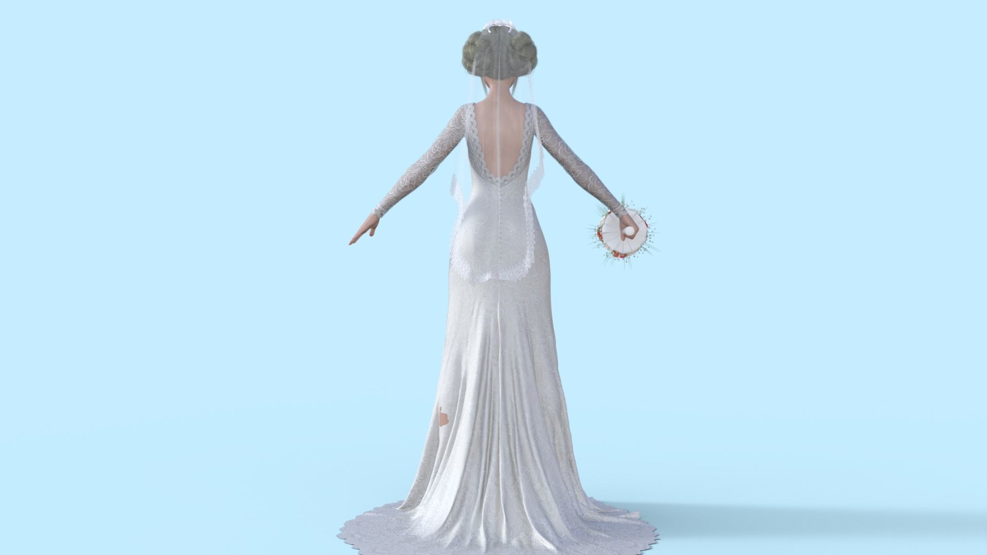 Cartoon Bride 3D model rigged | CGTrader
