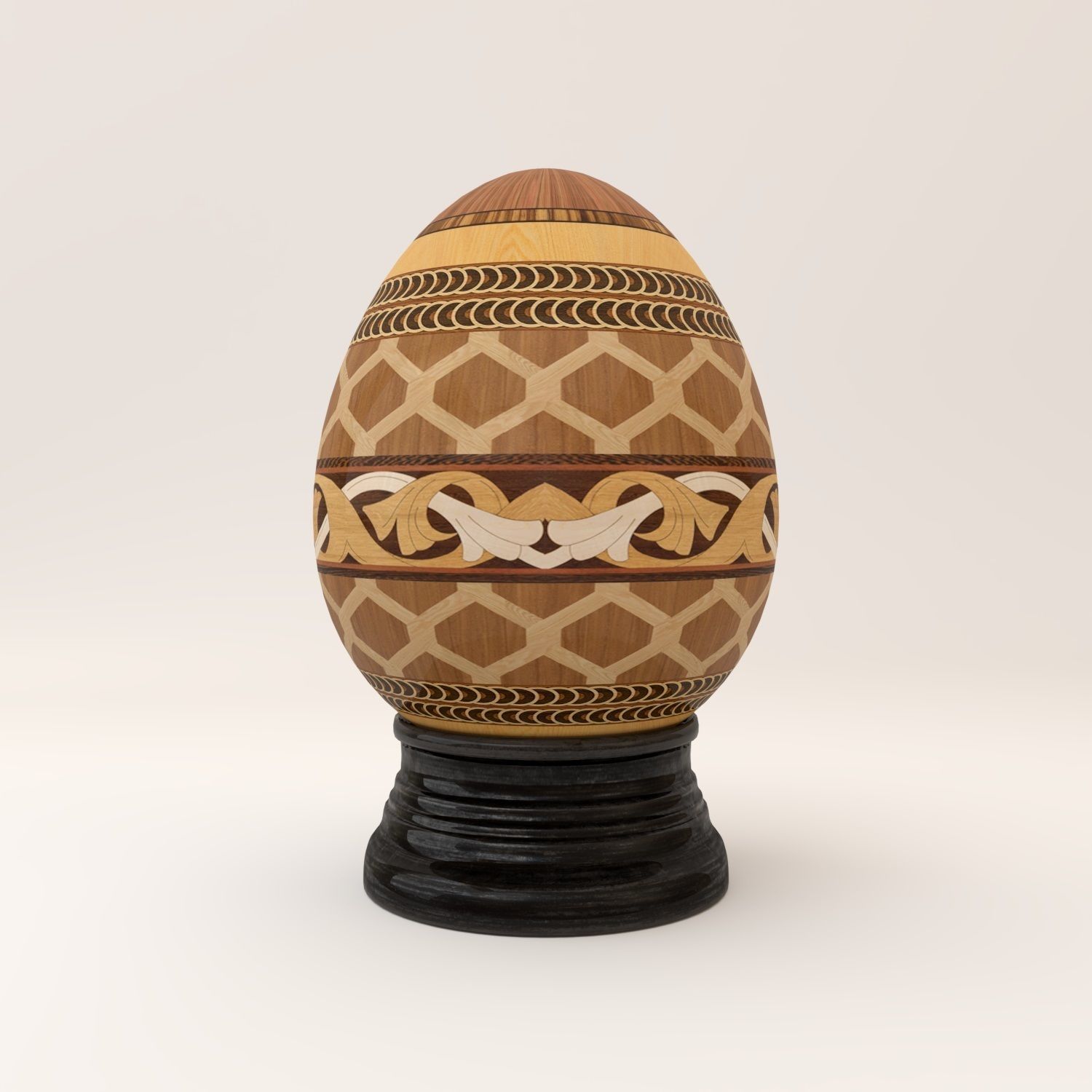 Greek wood egg 01 3D model | CGTrader