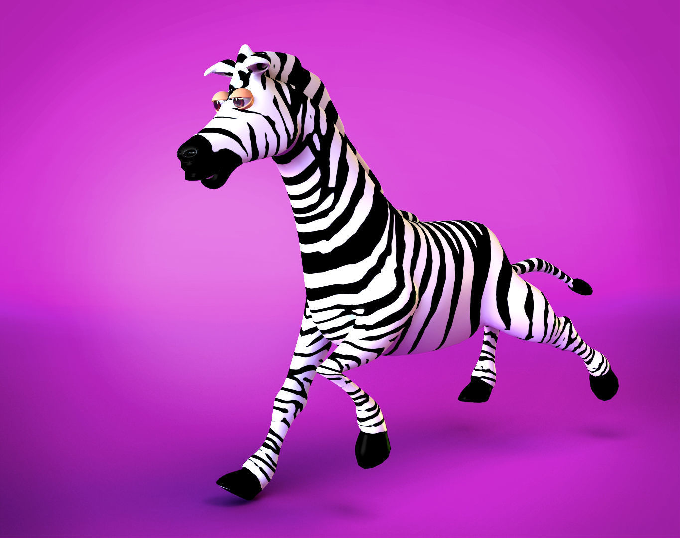 Zebra cute cartoon style 3D model animated rigged | CGTrader