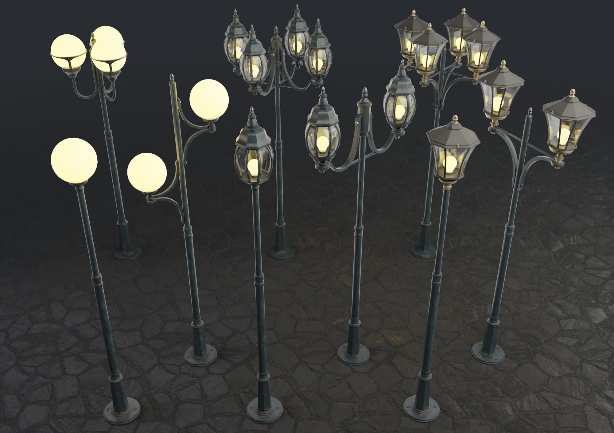 Street Lamps Collection 3D model | CGTrader