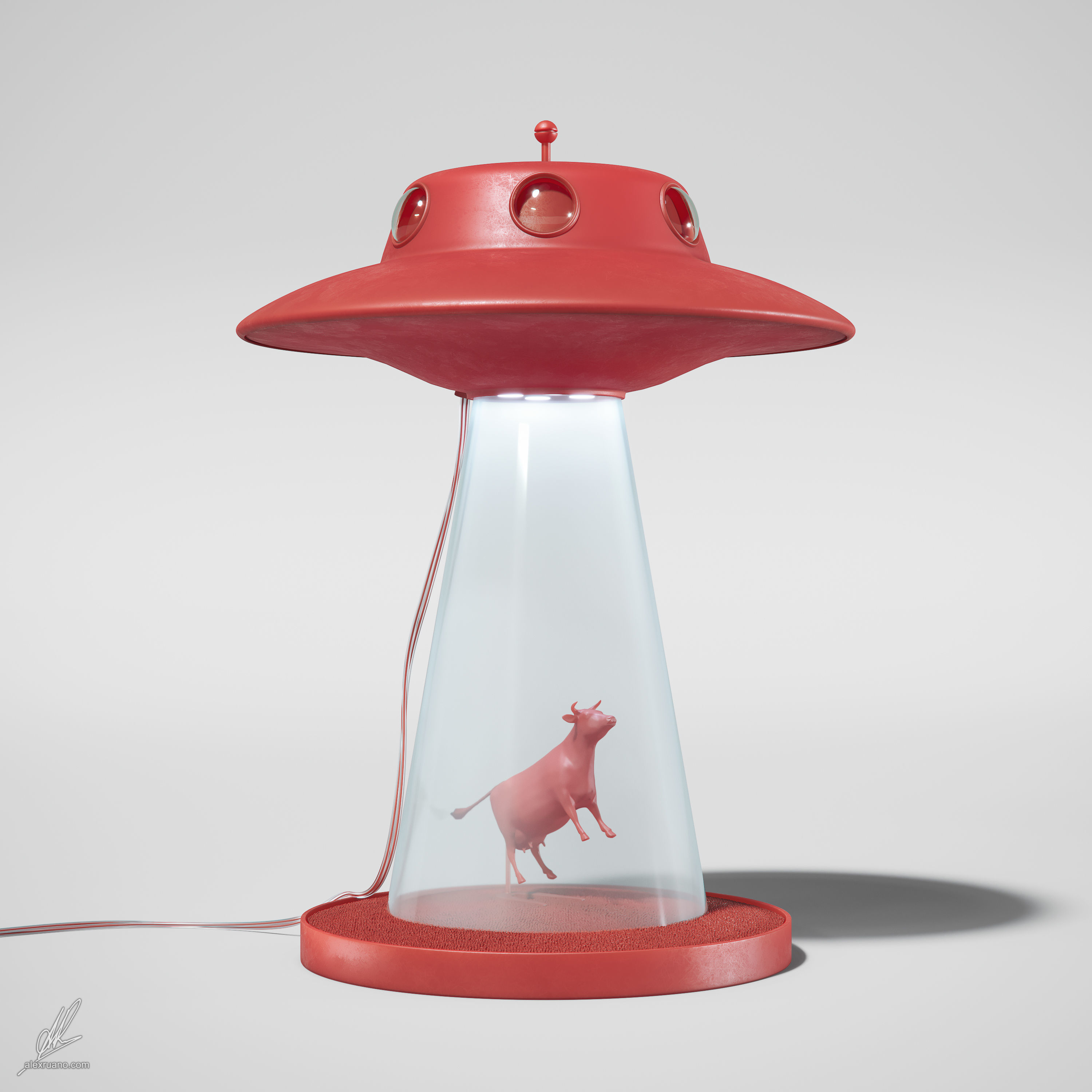 Alien Abduction Lamp 3D model | CGTrader