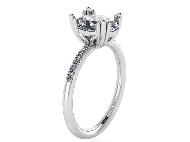 Big Diamond stone ring 2037 3D print model 3D model 3D printable | CGTrader