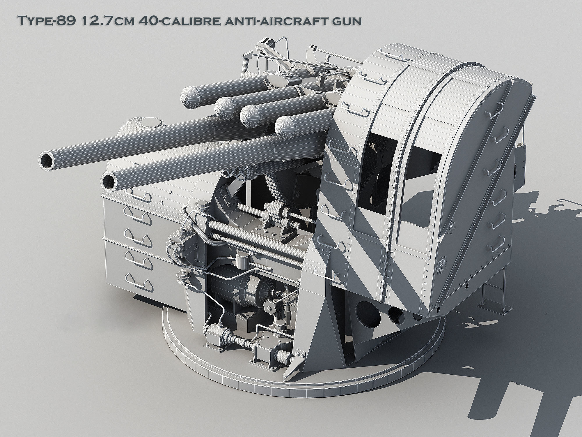 Japan Type-89 127mm AA Gun 3D model | CGTrader