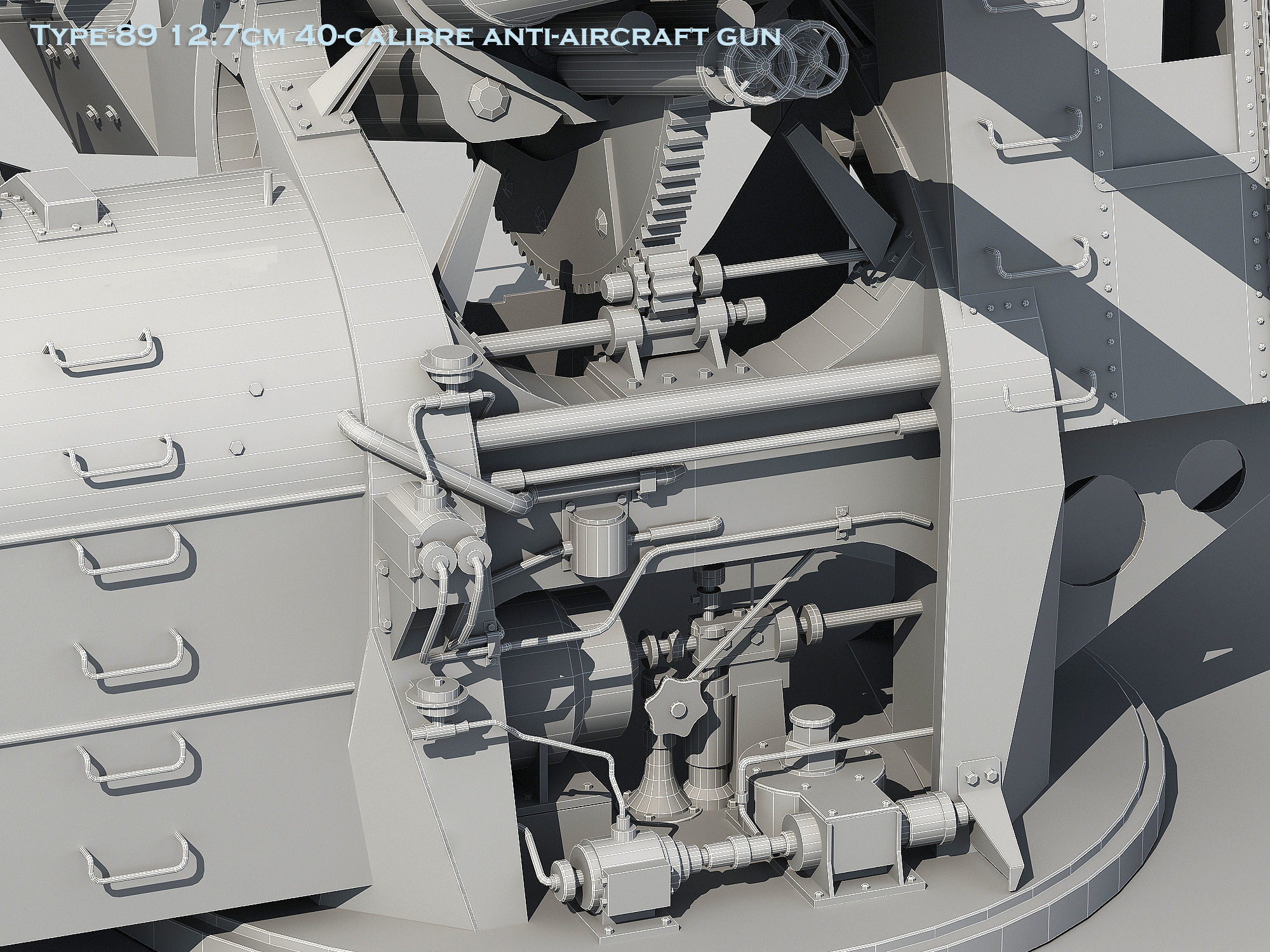 Japan Type-89 127mm AA Gun 3D model | CGTrader