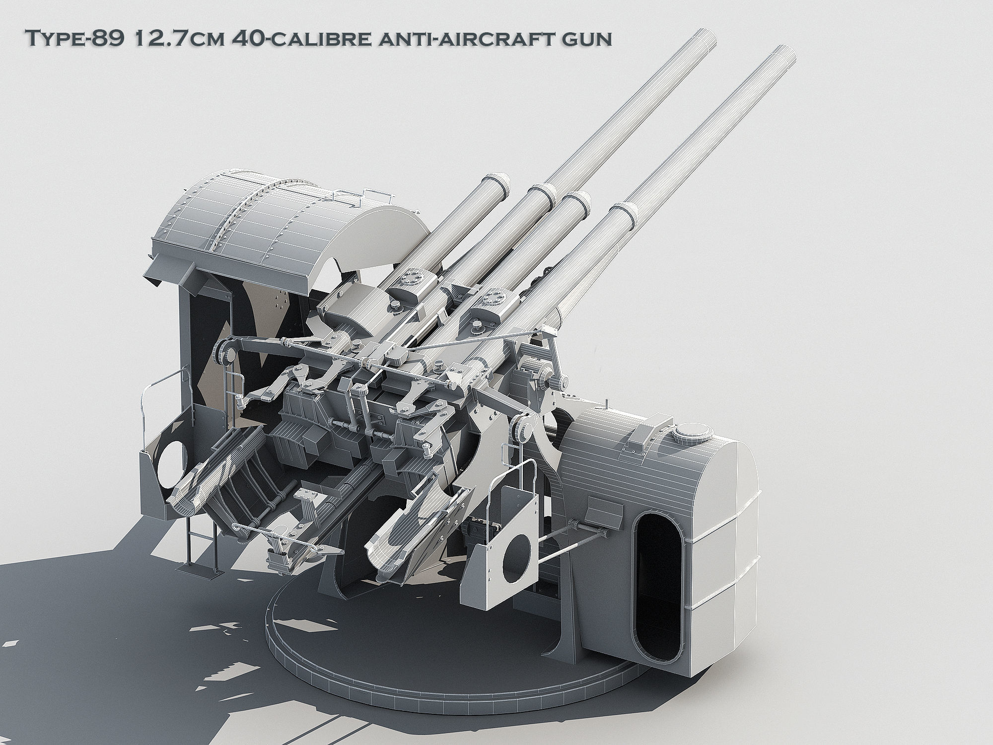 Japan Type-89 127mm AA Gun 3D model | CGTrader