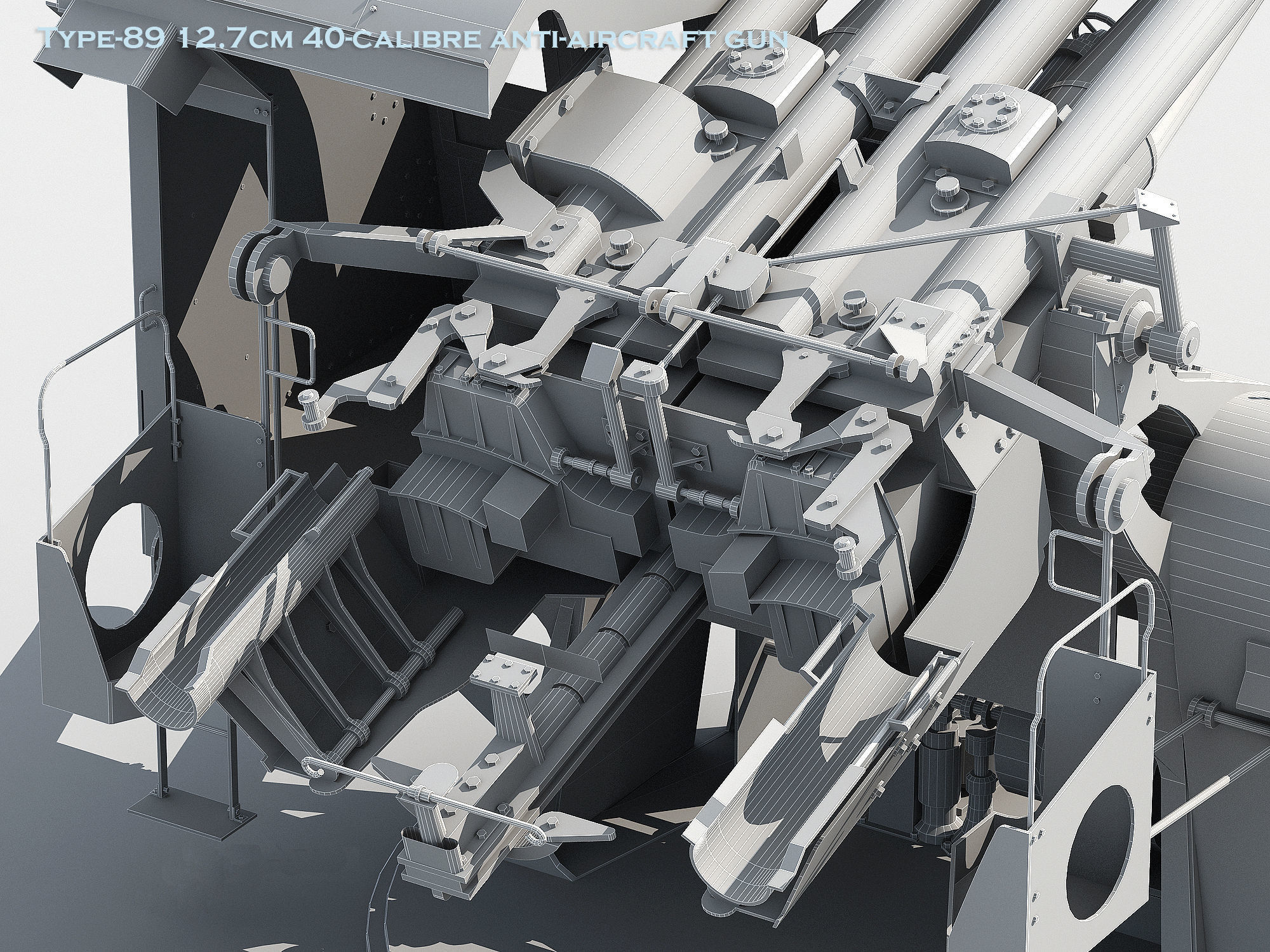 Japan Type-89 127mm AA Gun 3D model | CGTrader