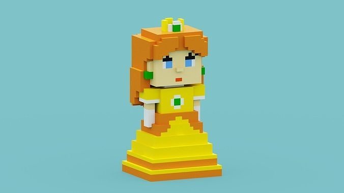 3D model Voxel Princess Daisy VR / AR / low-poly | CGTrader