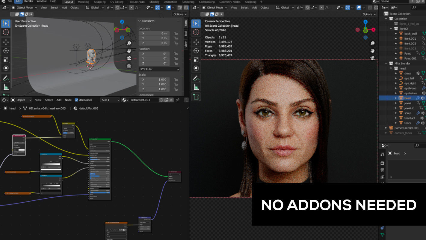 Mila Kunis - Photoreal scene in Blender 3D model | CGTrader