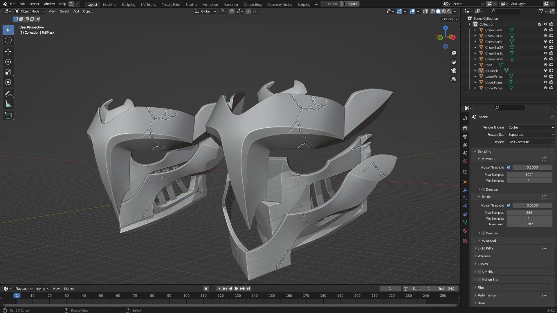 Arcane Ekko Fireflight Mask Hoverboard and Mace for Cosplay 3D Model ...