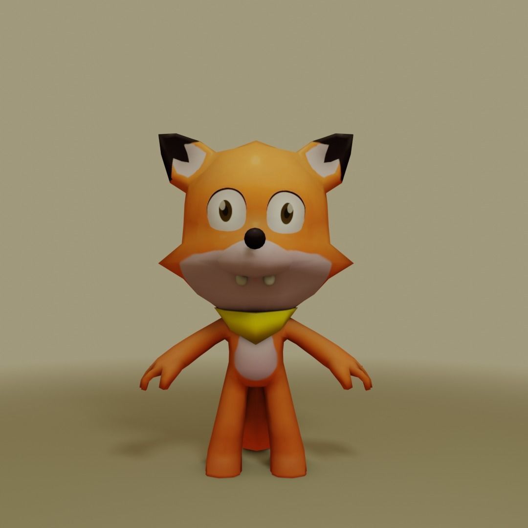 3D model Cartoon Low Poly Fox Model VR / AR / low-poly | CGTrader