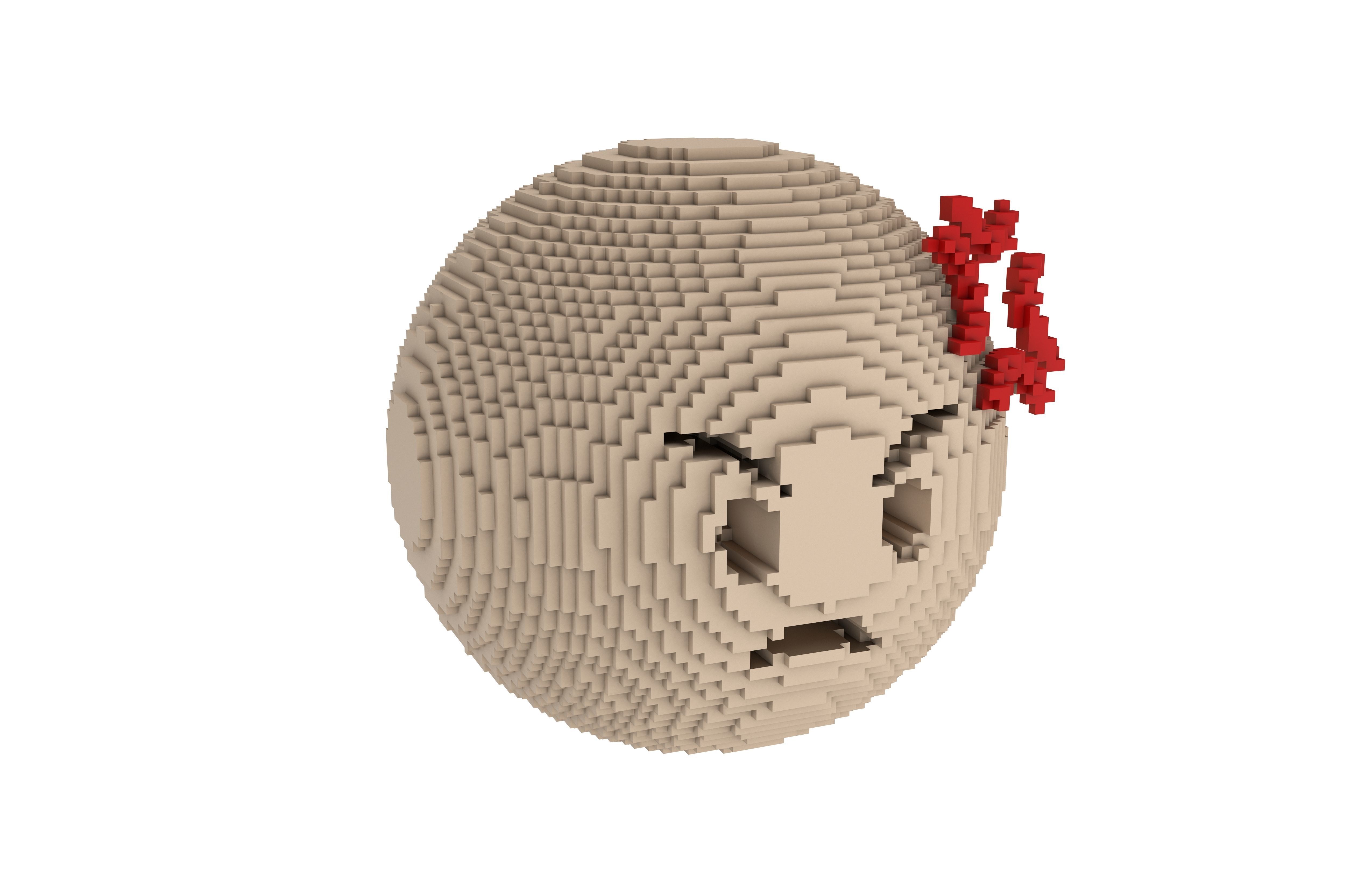 3D model Voxel Angry Face With Anger Symbol v1 003 VR / AR / low-poly ...