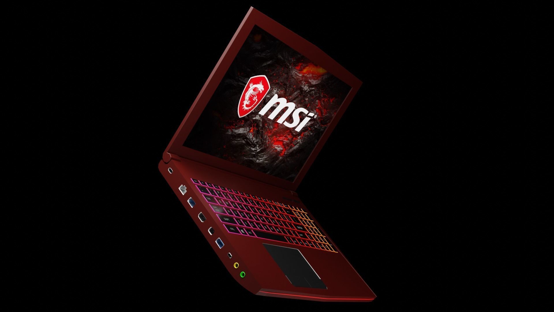 Game-Ready MSI Gaming Laptop with Animated RGB Keypad Lights 3D model ...