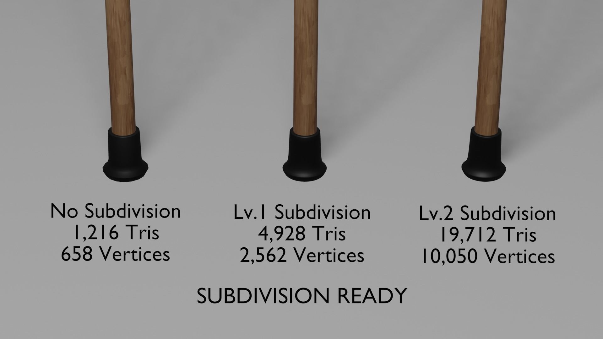 3D model Wooden Walking Stick VR / AR / low-poly | CGTrader