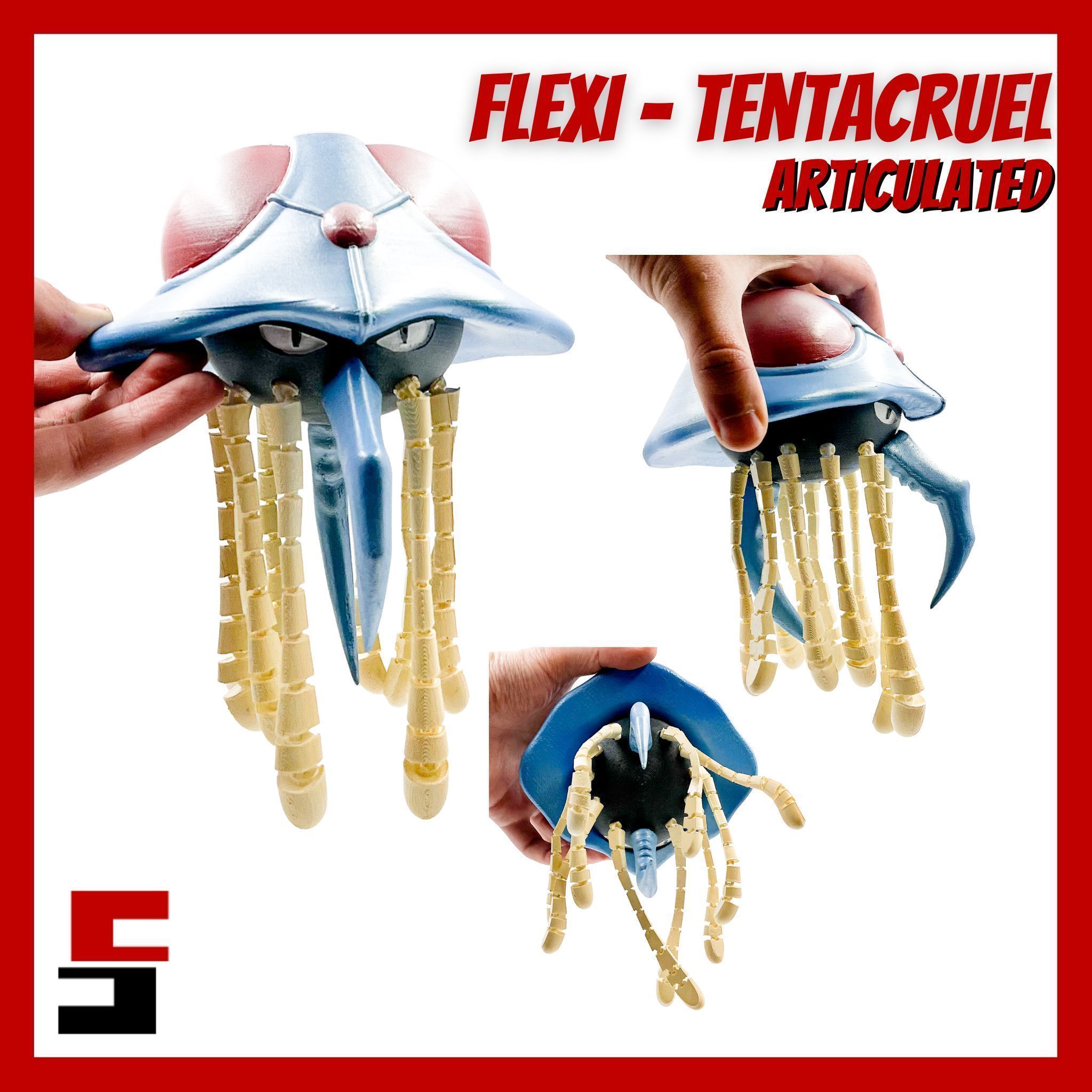 Pokemon Flexi Tentacruel articulated 3D model 3D printable | CGTrader