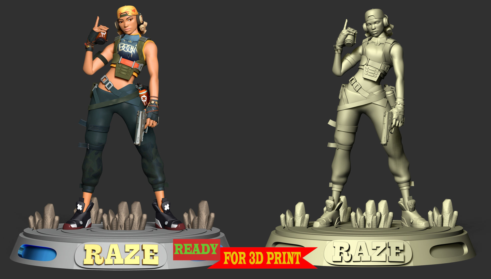 Raze - Valorant 3D model 3D printable | CGTrader