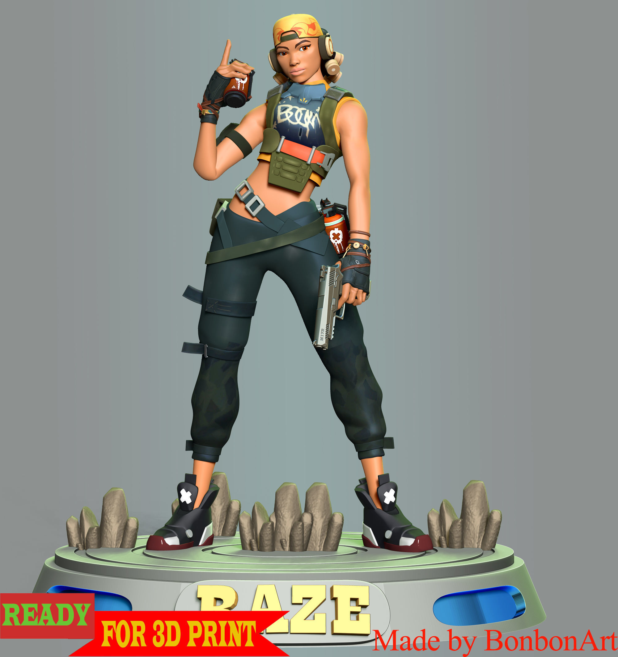 Raze - Valorant 3D model 3D printable | CGTrader