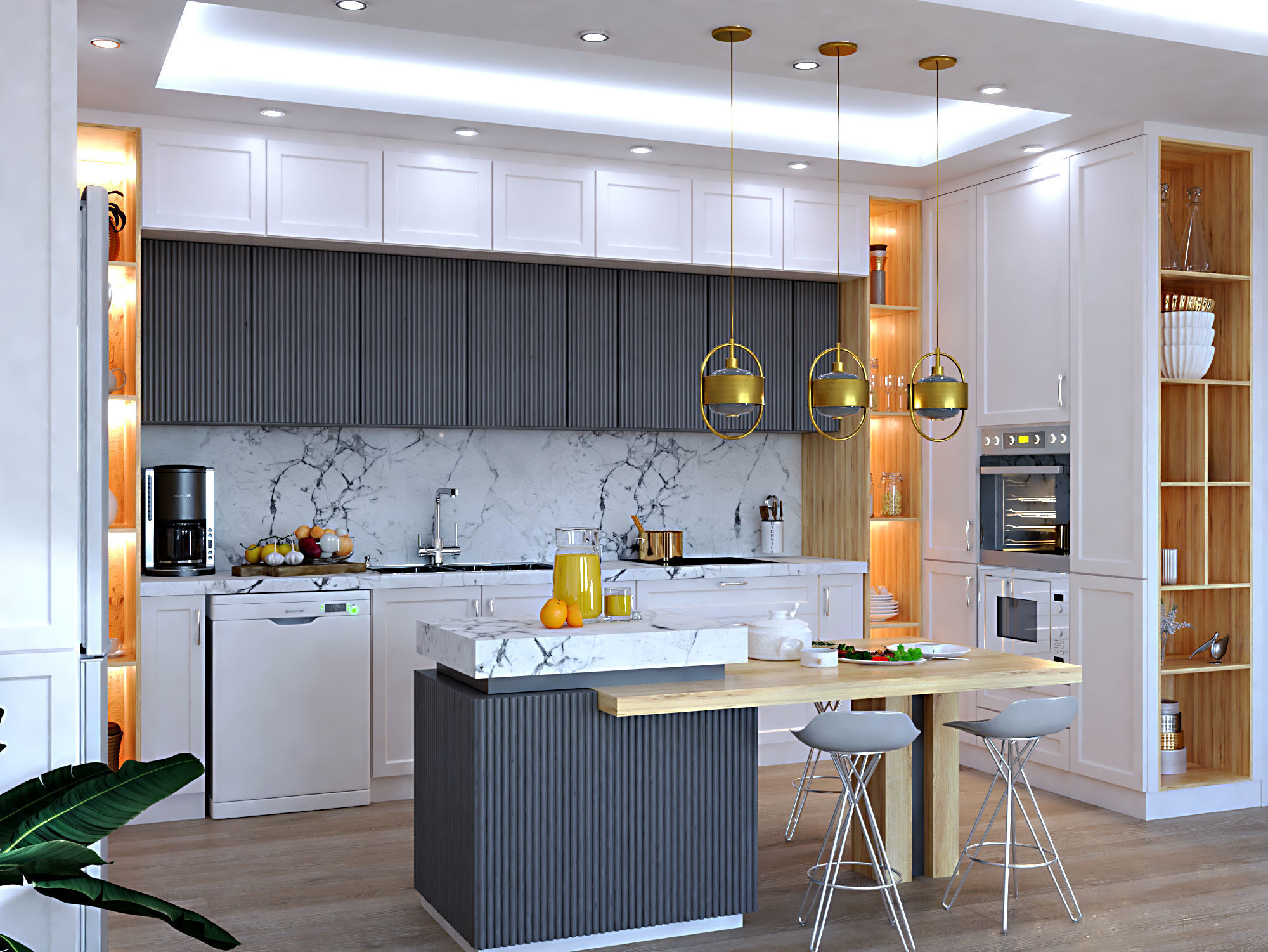 neo classic kitchen 2018 3D model | CGTrader