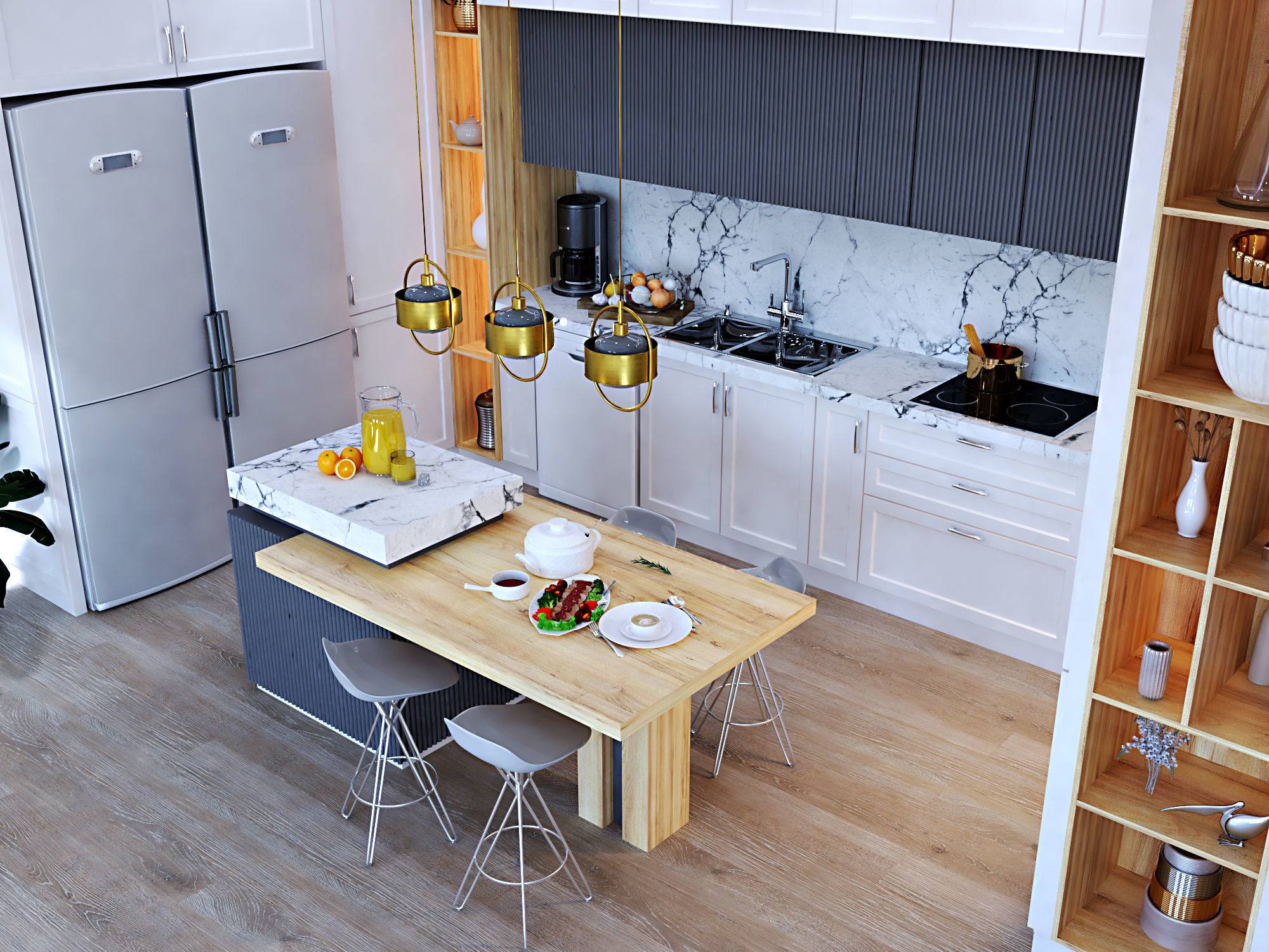 neo classic kitchen 2018 3D model | CGTrader