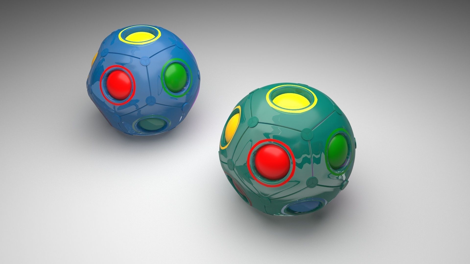 Color Shift Puzzle Balls 3D model | CGTrader