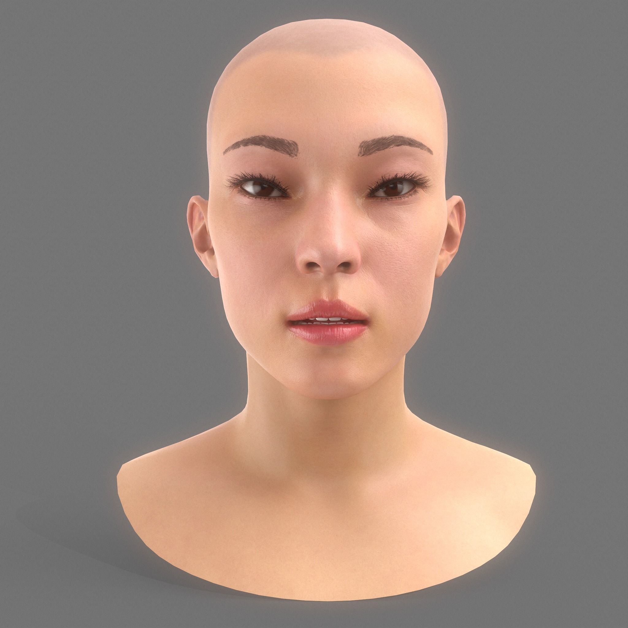 3D model Asian Girl Head Game Ready VR / AR / low-poly | CGTrader