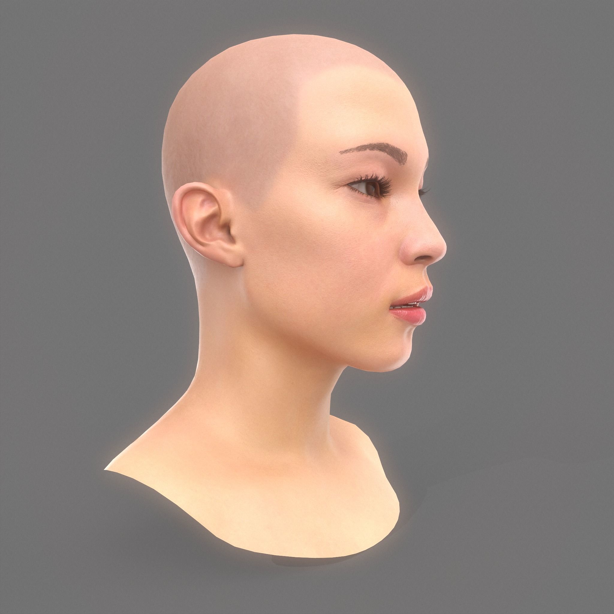3D model Asian Girl Head Game Ready VR / AR / low-poly | CGTrader