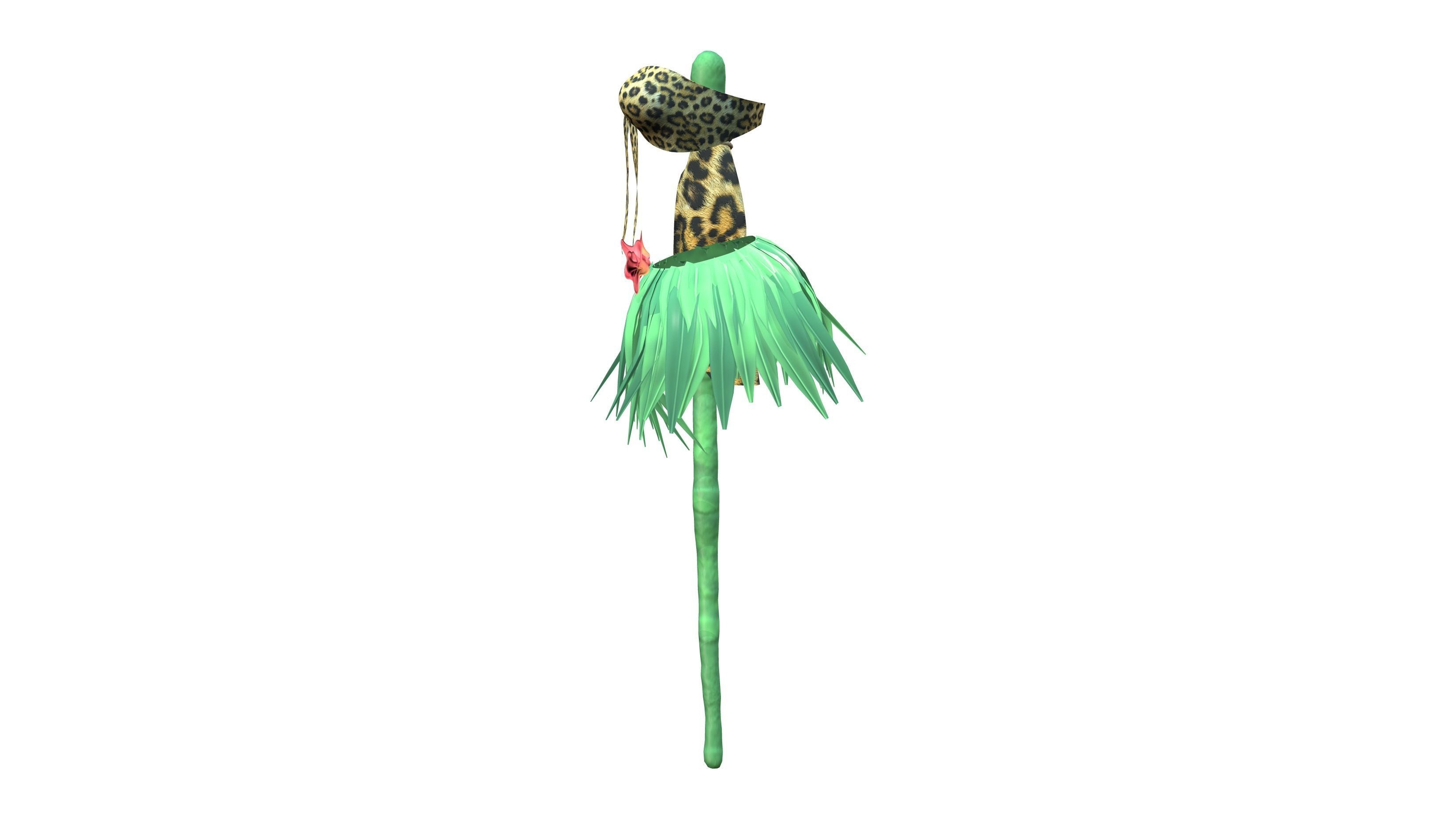 3D model Leopard Bra Top Jungle Green Leaf Tutu Skirt Roar Costume ...