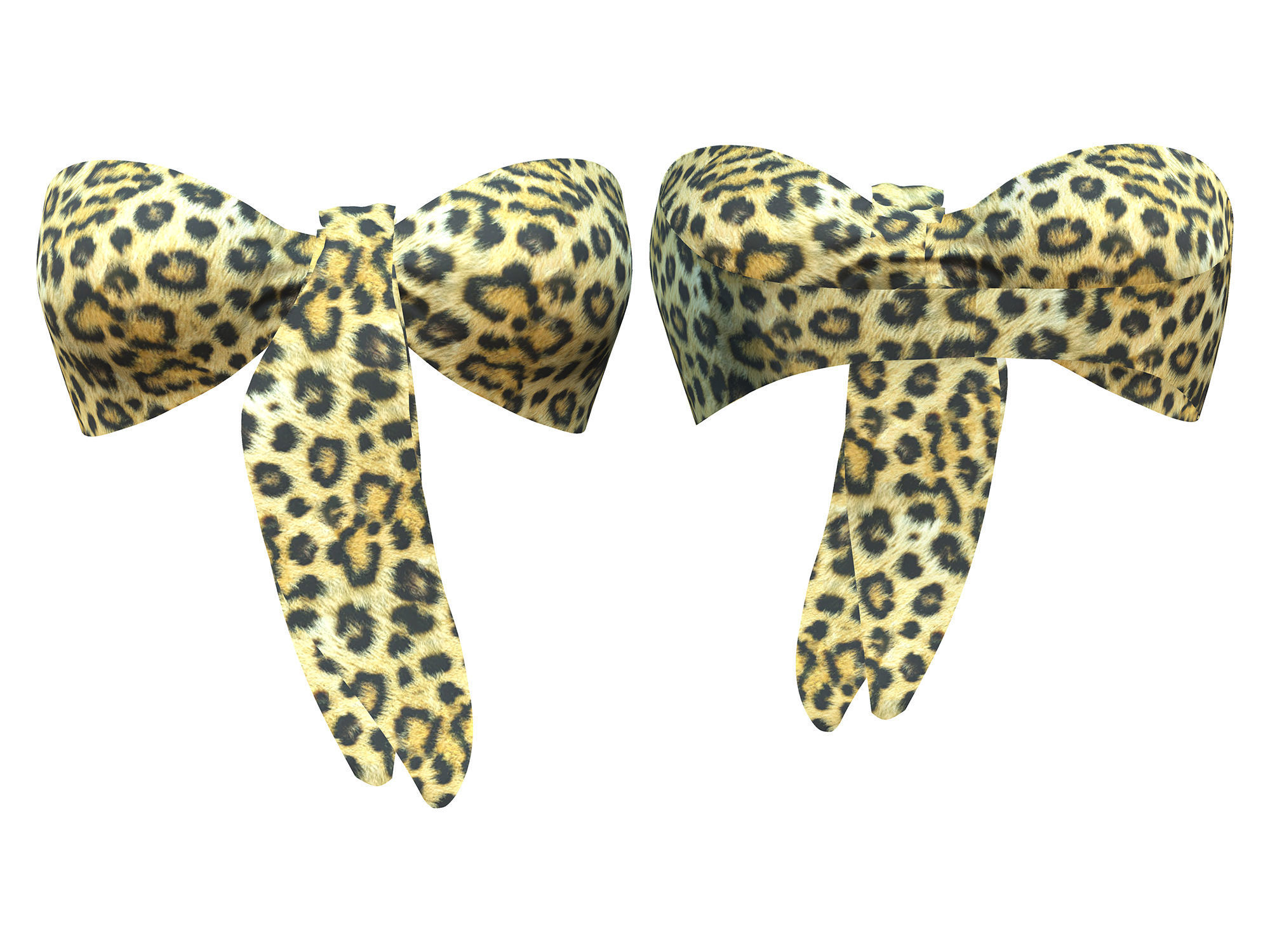 3D model Leopard Bra Top Jungle Green Leaf Tutu Skirt Roar Costume ...