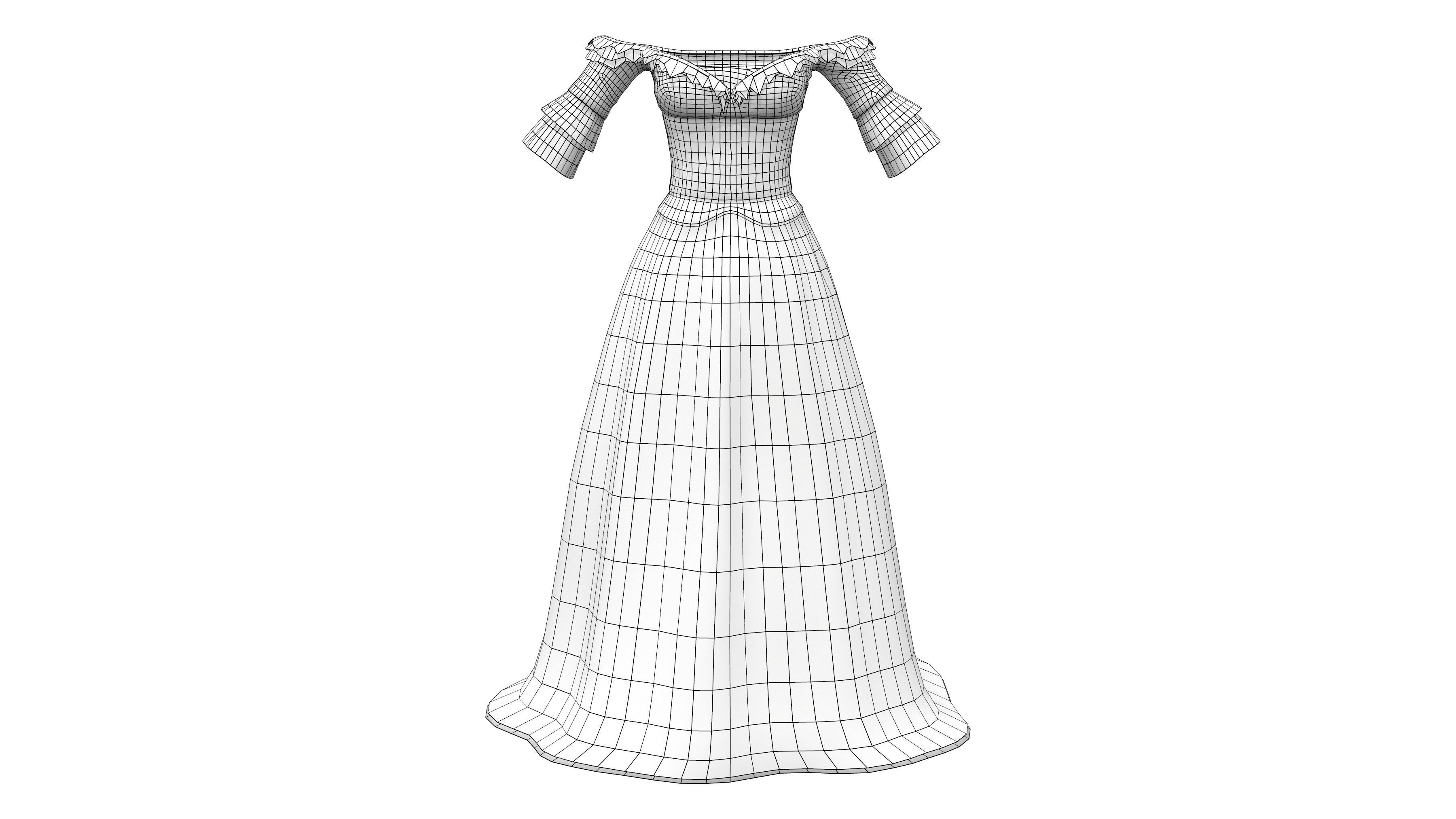 3D model Worn-out Tatty Ragged Tavern Dress VR / AR / low-poly | CGTrader