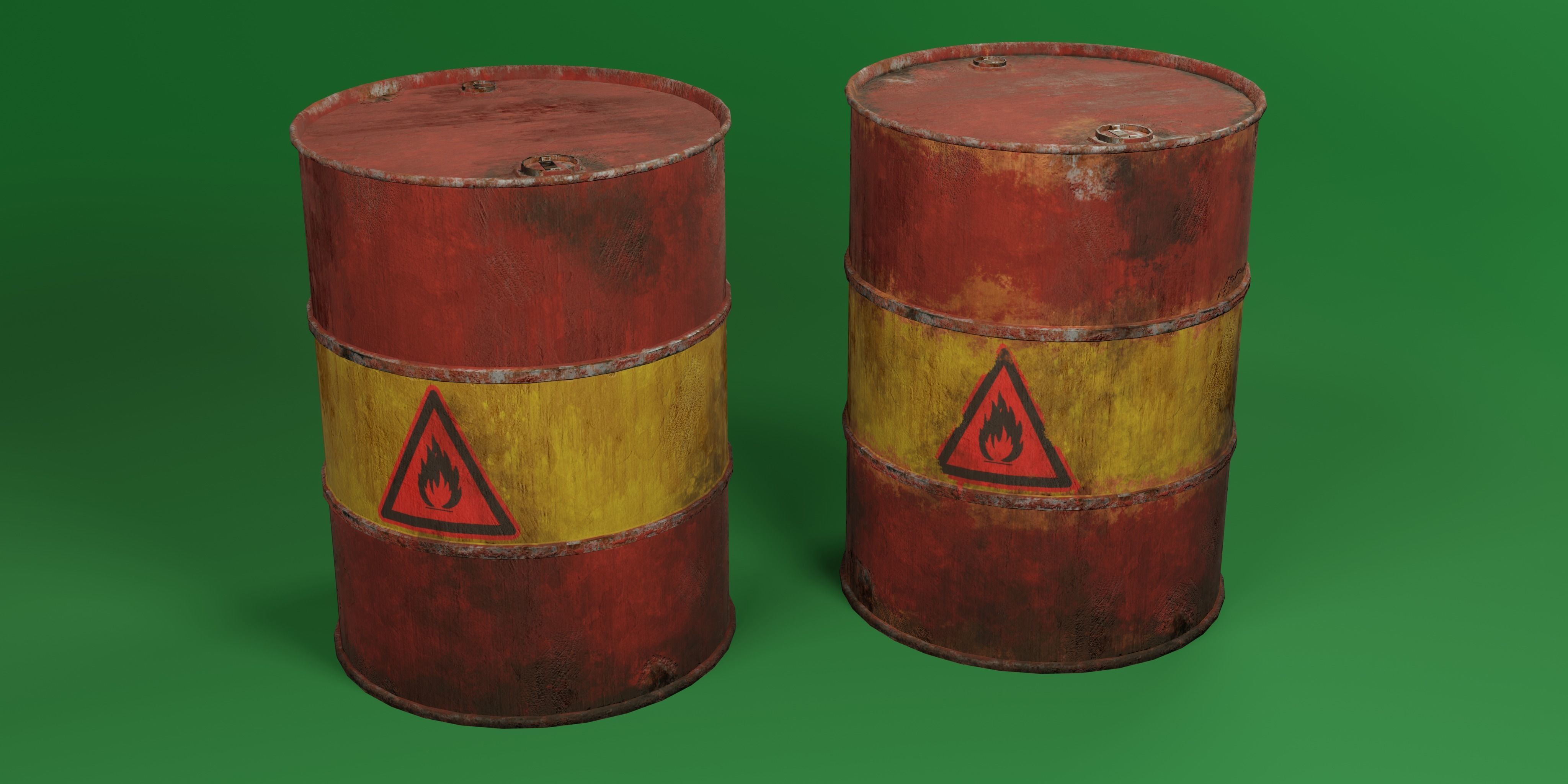 Damaged flammable barrel free VR / AR / low-poly 3D model | CGTrader