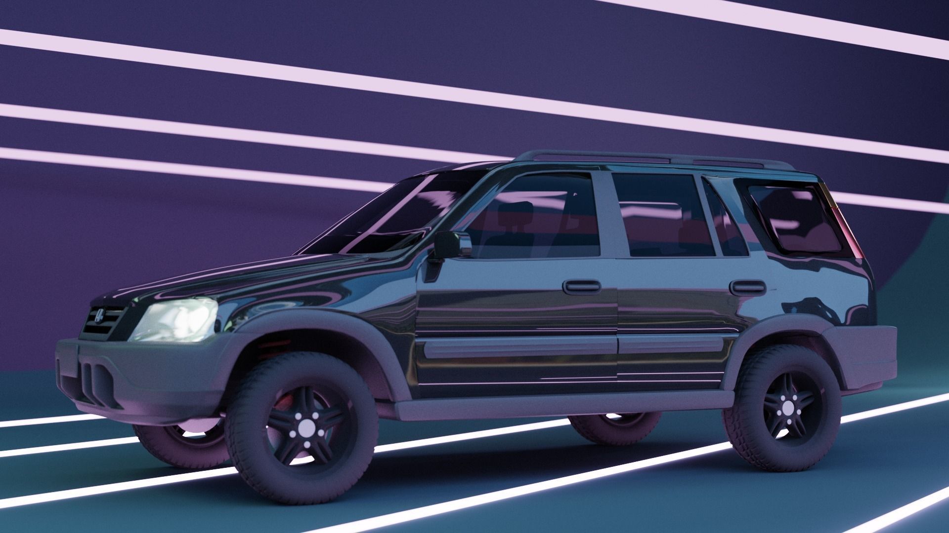 Hond Cr v CRV RD1 SUV 4x4 OFFROAD Car with basic interior free 3D model ...