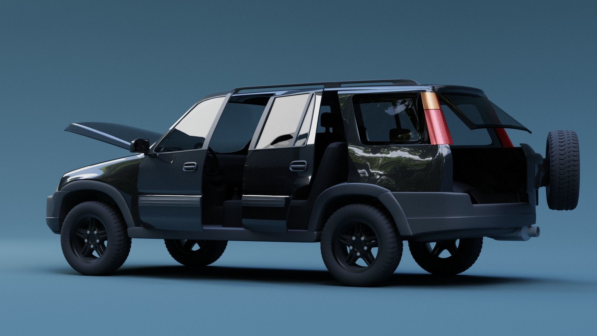 Hond Cr v CRV RD1 SUV 4x4 OFFROAD Car with basic interior free 3D model ...