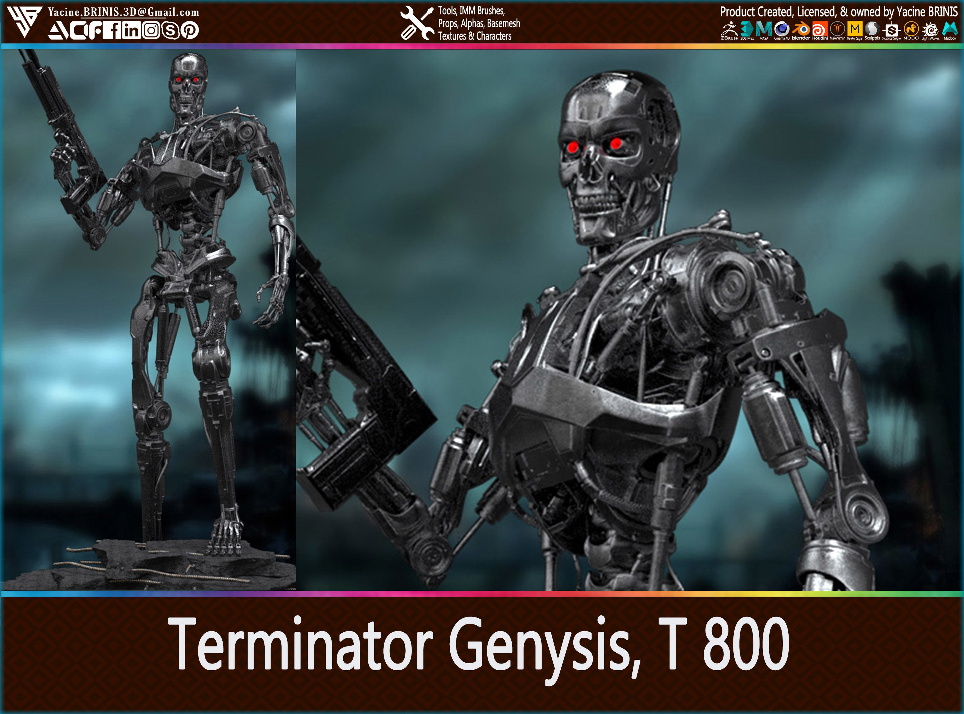 Terminator Genysis T800 3D Model 3D model 3D printable | CGTrader