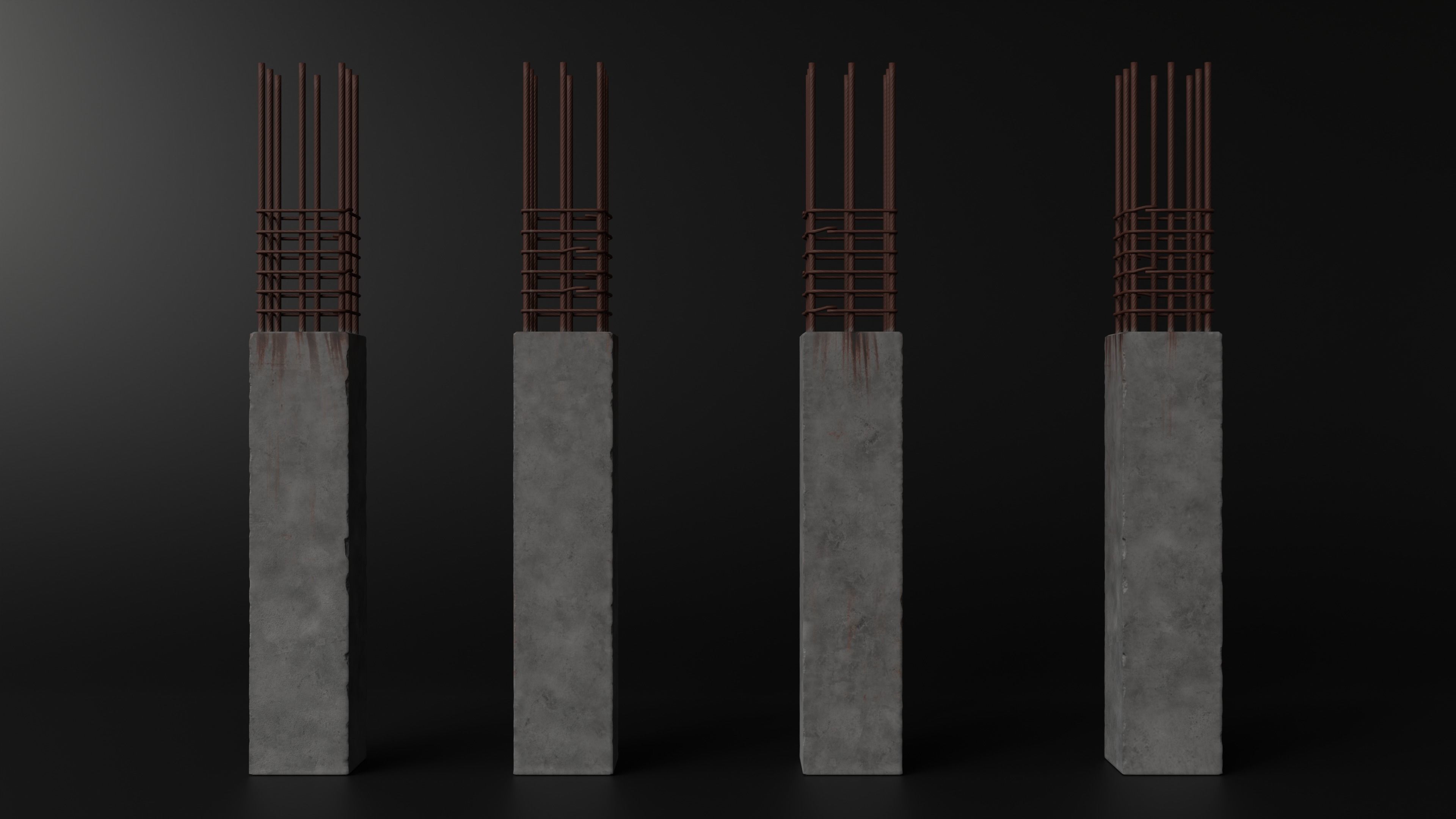 3D model Concrete pillars set -1 VR / AR / low-poly | CGTrader