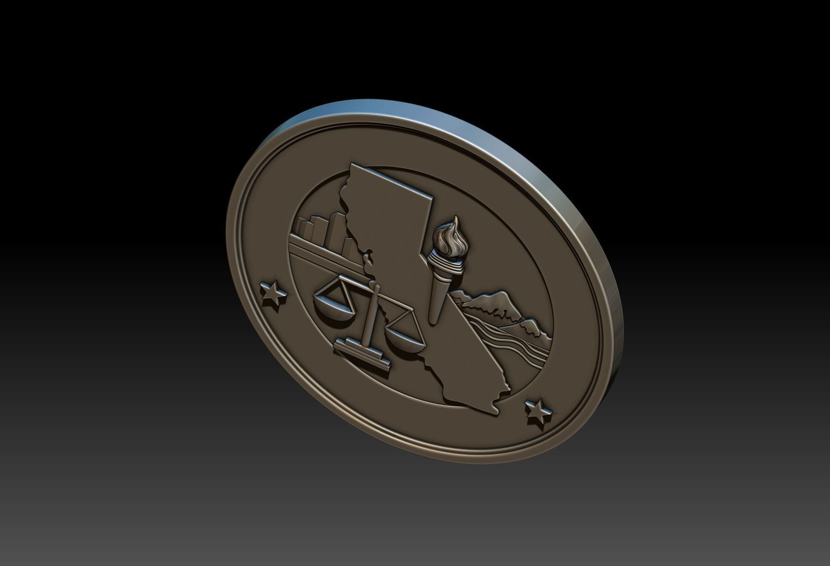 CDCR Seal 3D model 3D printable | CGTrader