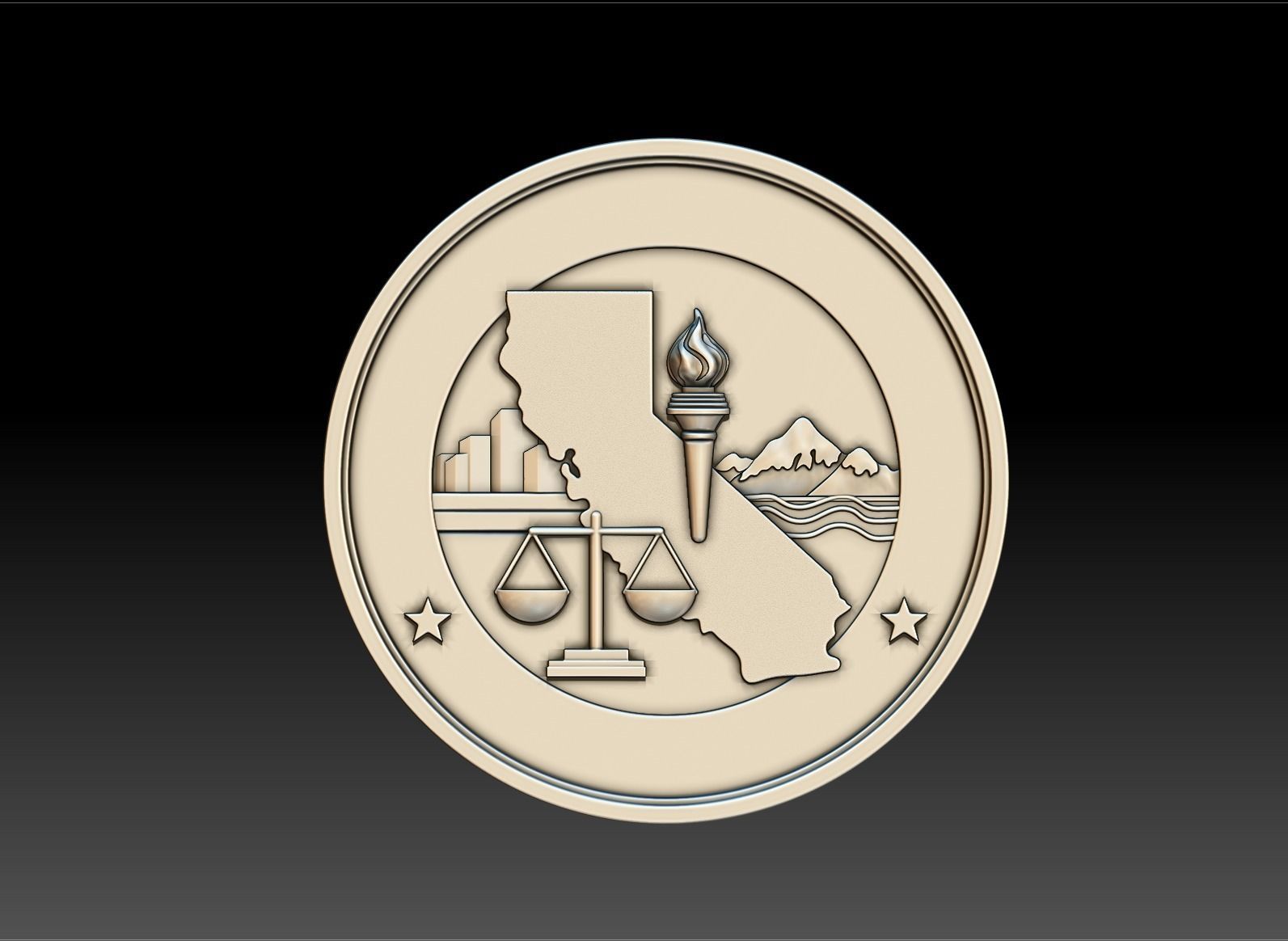 CDCR Seal 3D model 3D printable | CGTrader