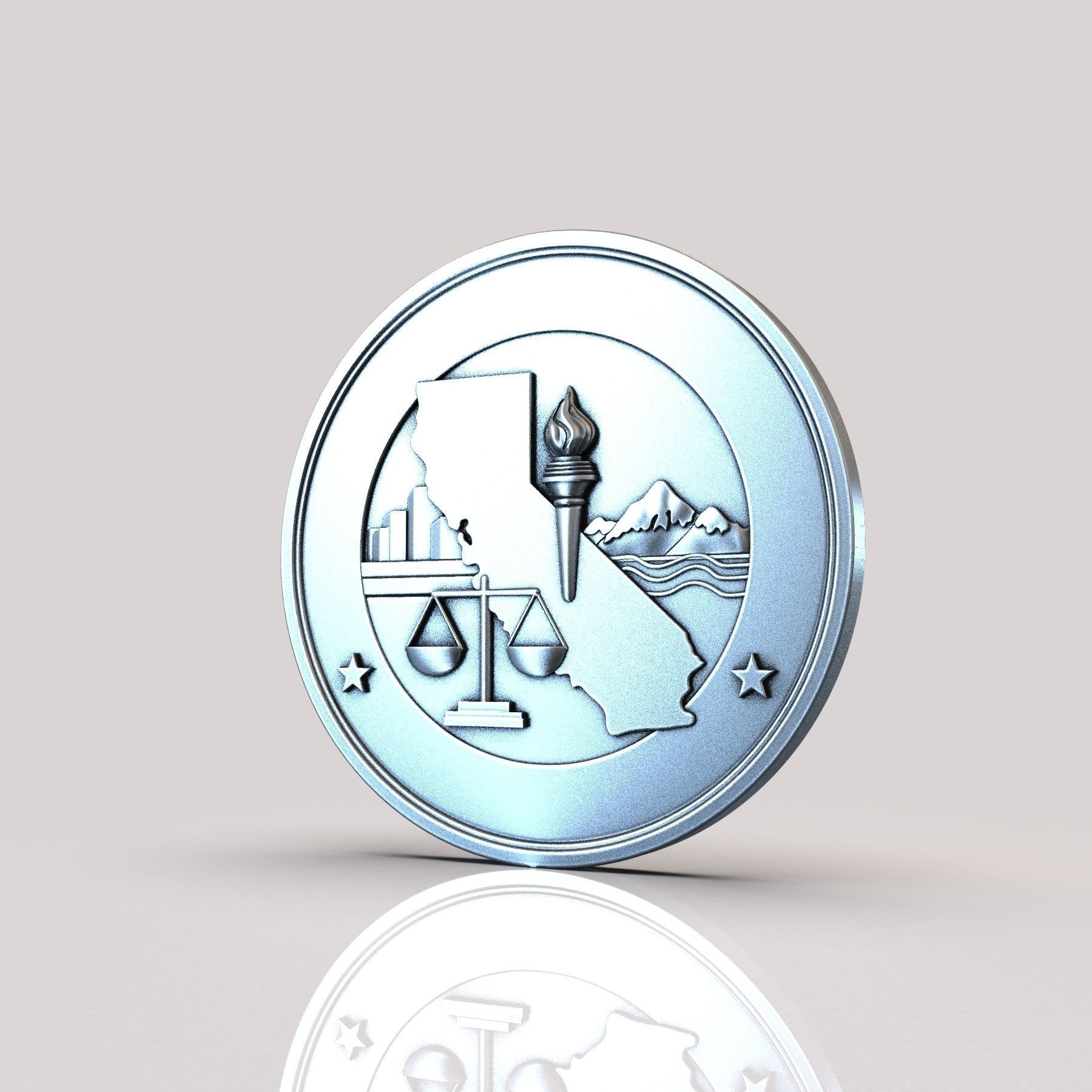 CDCR Seal 3D model 3D printable | CGTrader